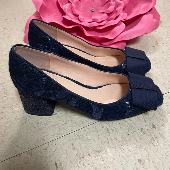 J. Crew | Shoes | J Crew Womens Sz 7 Celia Blue Green Fabric Bow ...